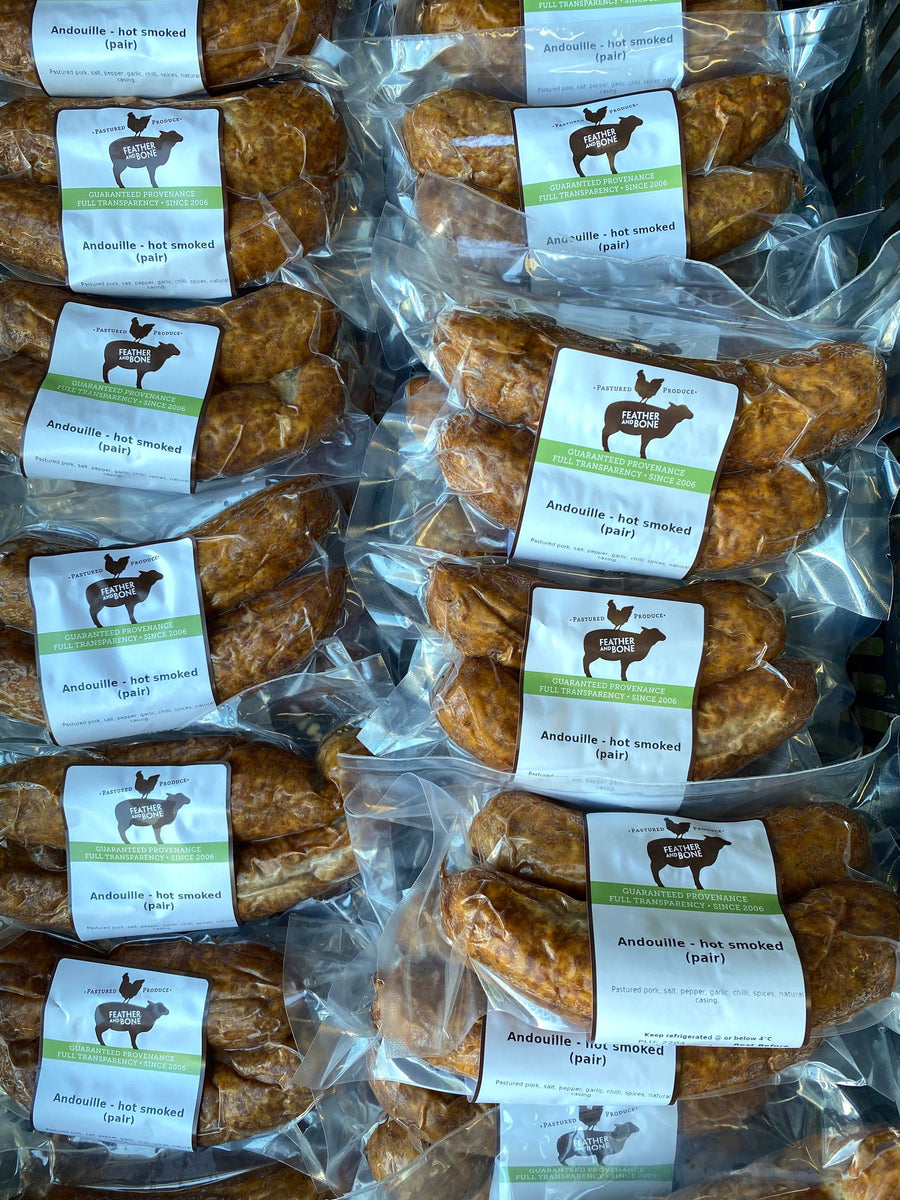 Order Andouille smoked pork sausage - Feather and Bone Butchery